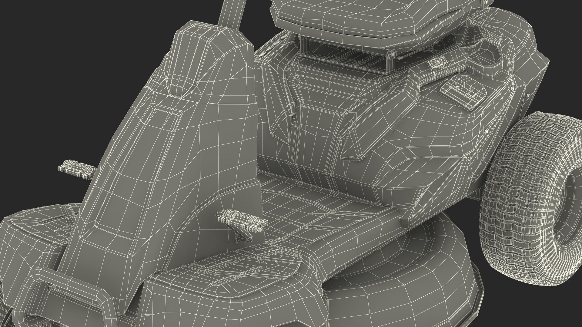 Electric Riding Lawn Mower Rigged For Cinema 4D Model - TurboSquid 2136634