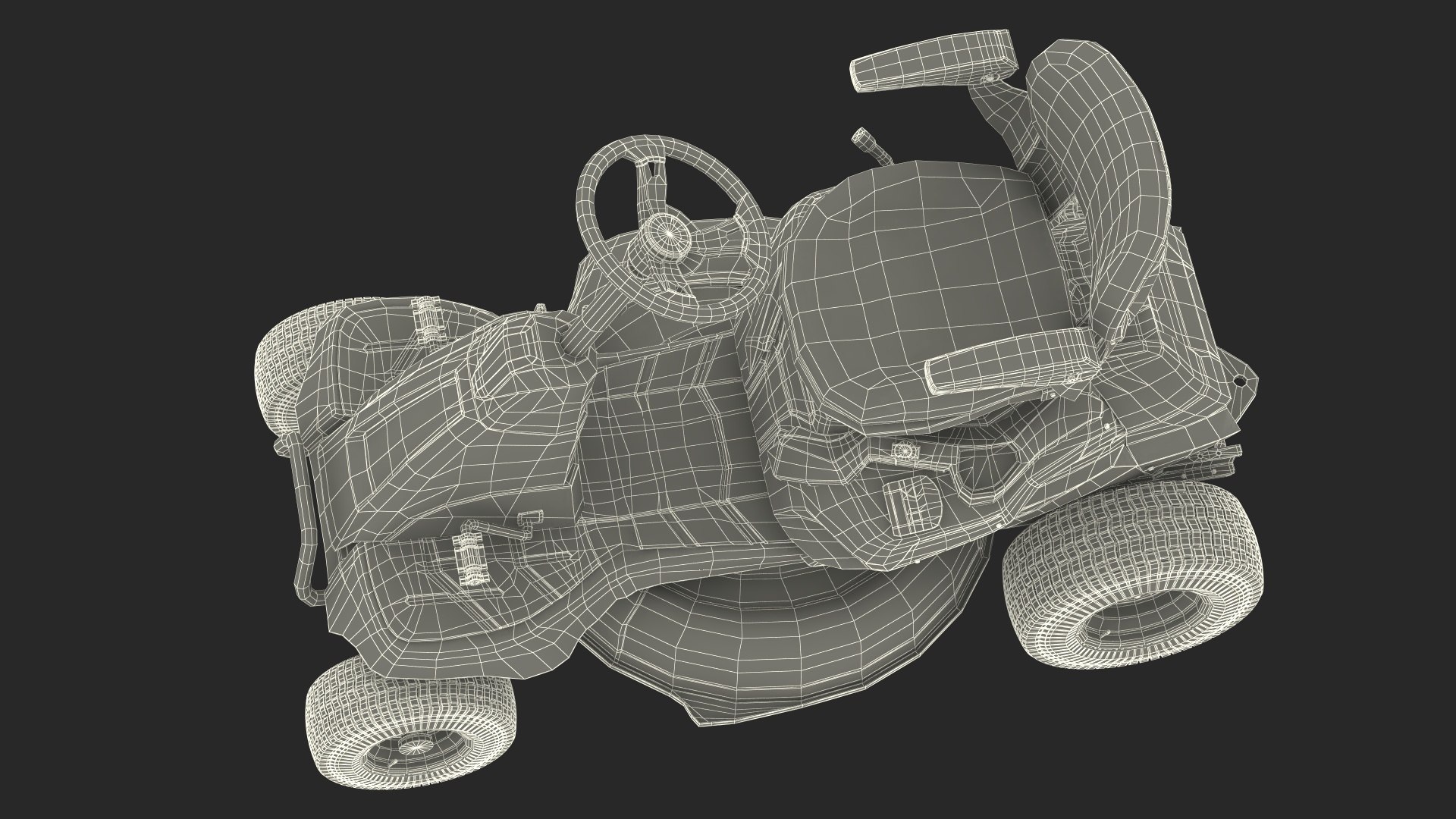 Electric Riding Lawn Mower Rigged For Cinema 4D Model - TurboSquid 2136634