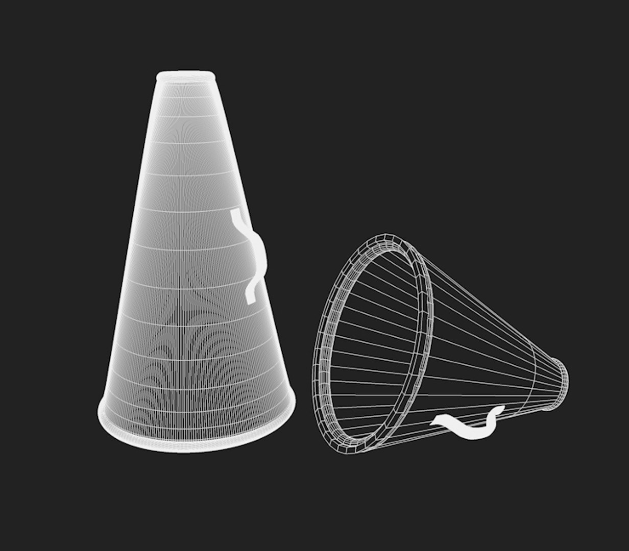 3d model of director bullhorn horn