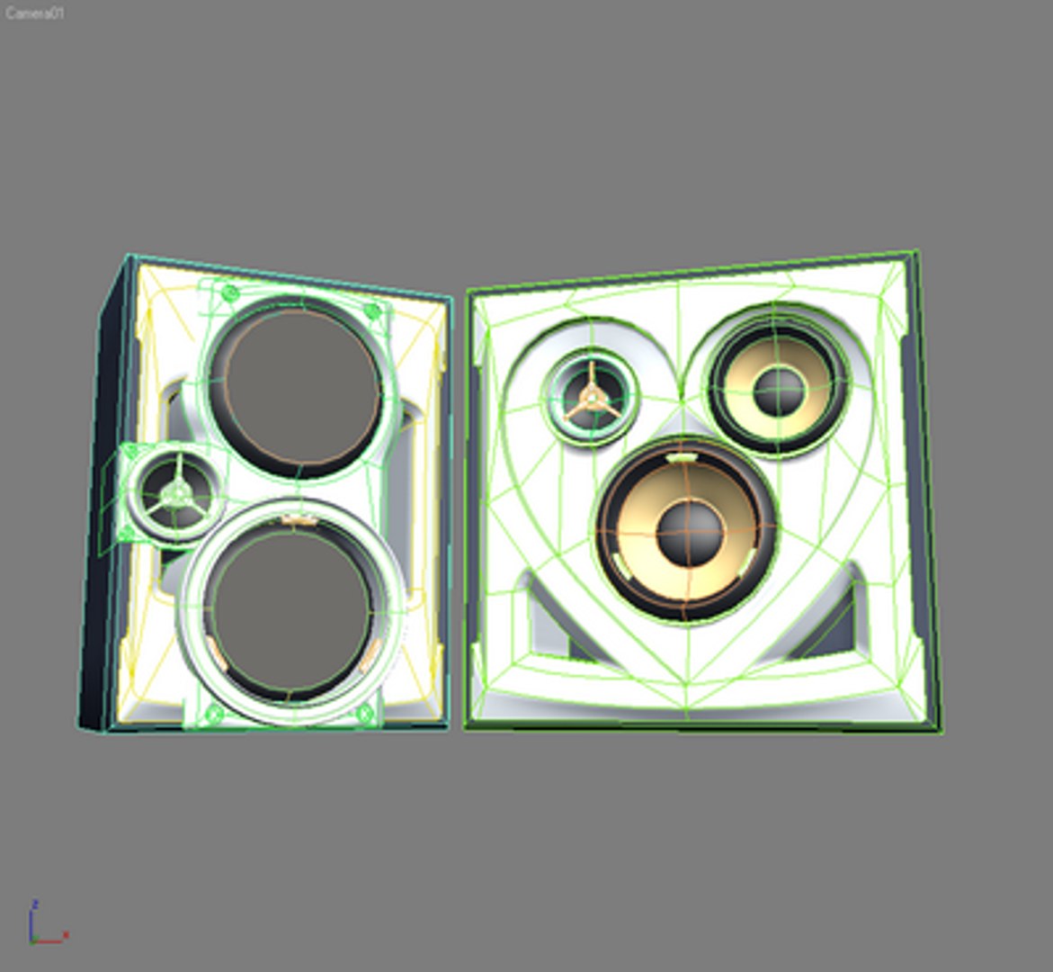 3d model stereo speakers