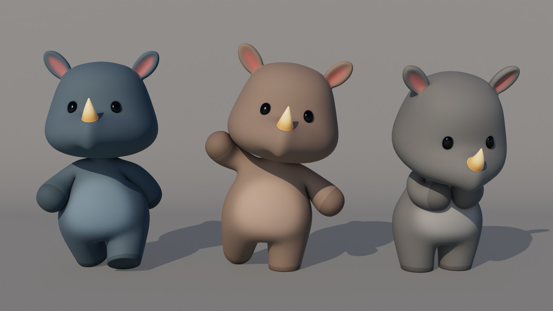 3d Model Rigged Cartoon Rhinoceros Turbosquid 2210976