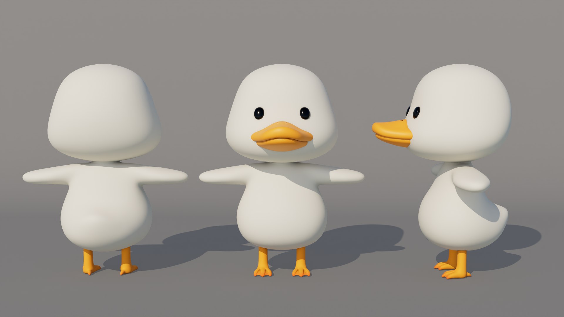 Rigged Cartoon Duck Model - TurboSquid 2215563