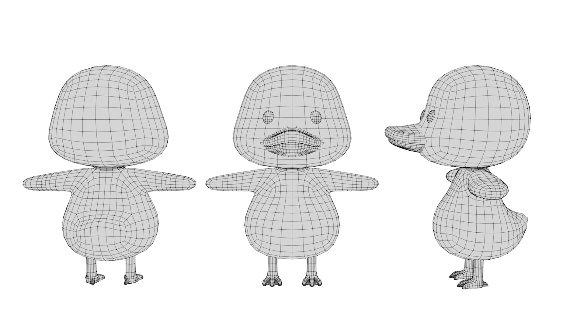 Rigged Cartoon Duck Model - TurboSquid 2215563