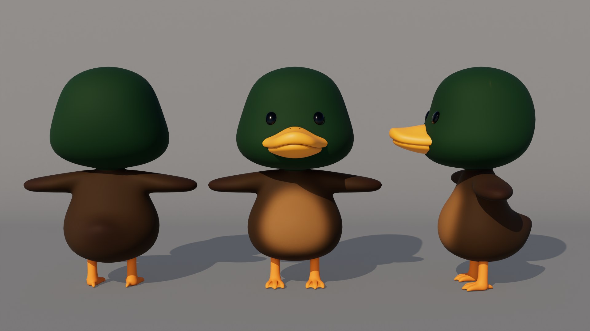 Rigged Cartoon Duck Model - TurboSquid 2215563
