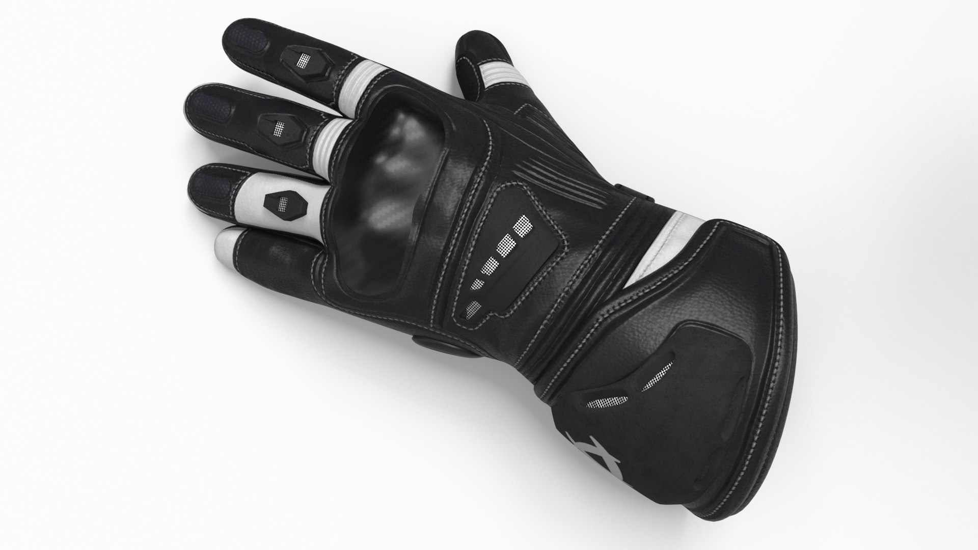 3D Model Meteor Protective Riding Gloves Black - TurboSquid 2236739
