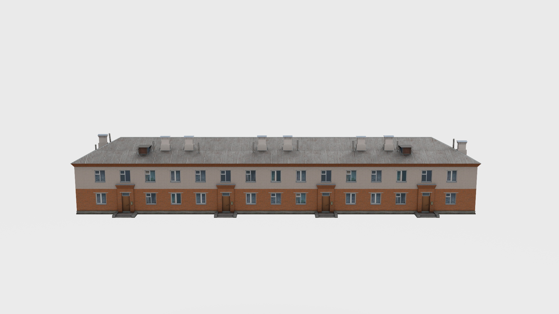 3D Two-color Residental House Model - TurboSquid 2105860
