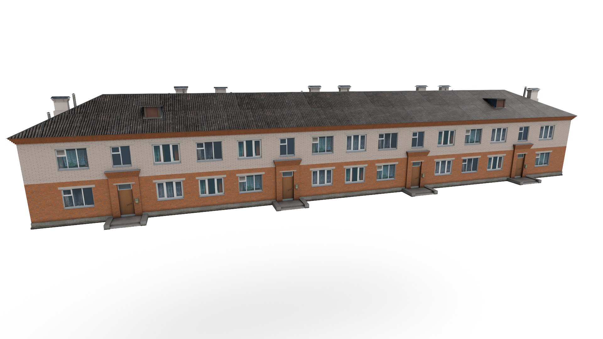 3D Two-color Residental House Model - TurboSquid 2105860