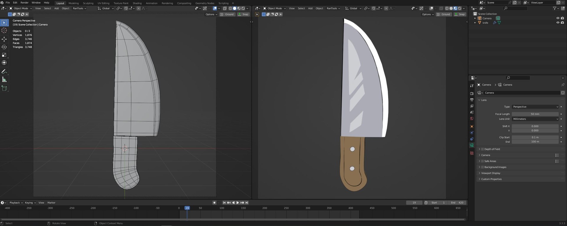 Cartoon Kitchen Knife 3D Model - TurboSquid 2043995
