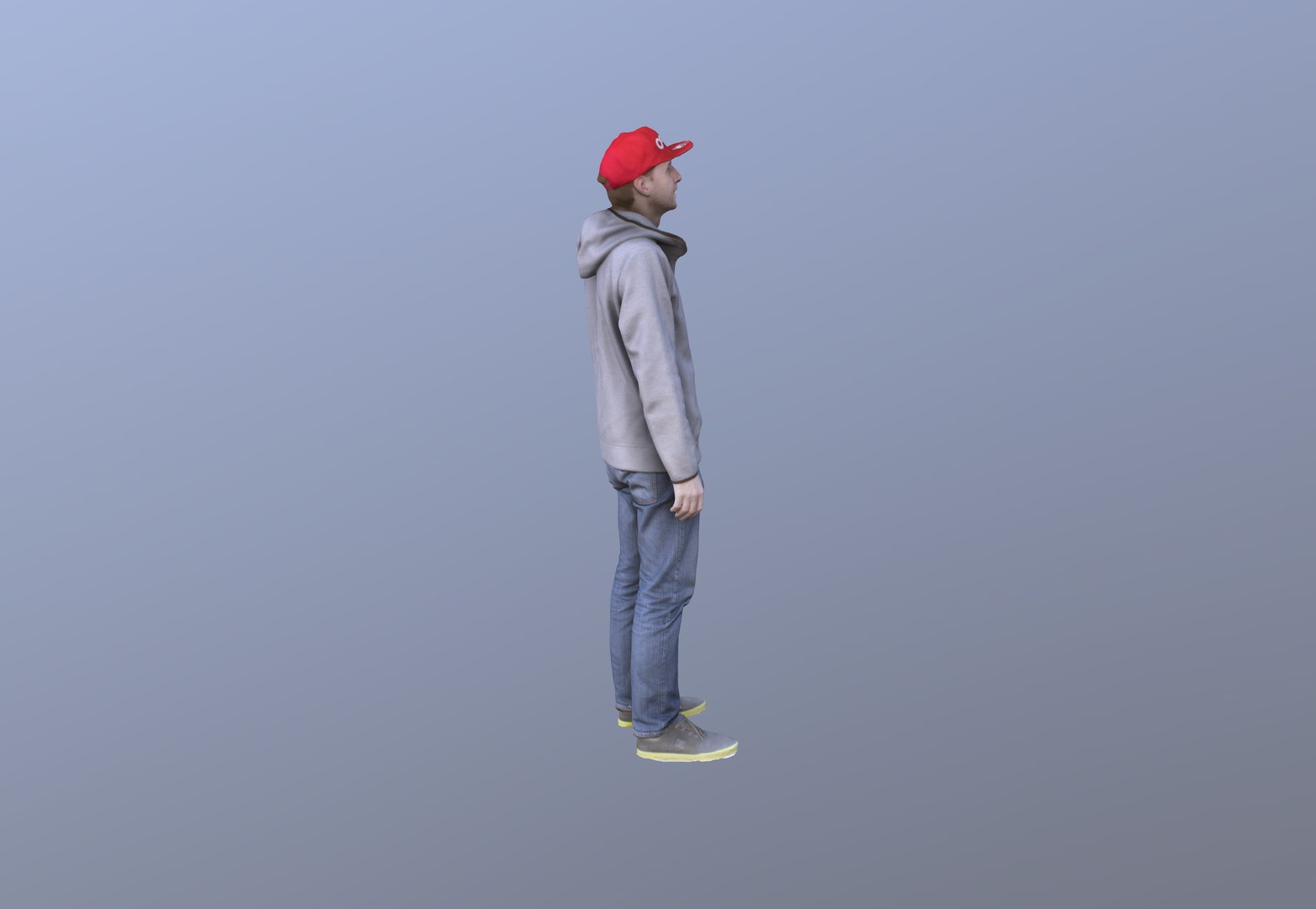 3D Man In Cap Standing Scann - TurboSquid 1812992