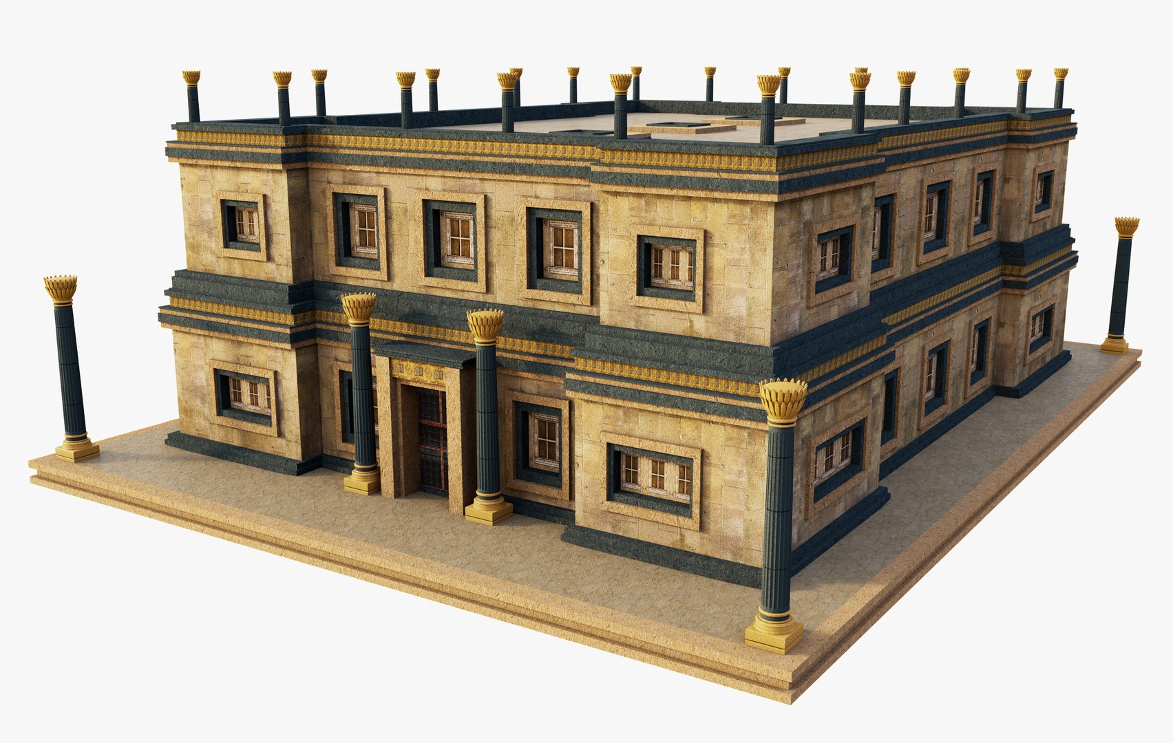 3D Ancient Persian Building V2 Model - TurboSquid 2249409