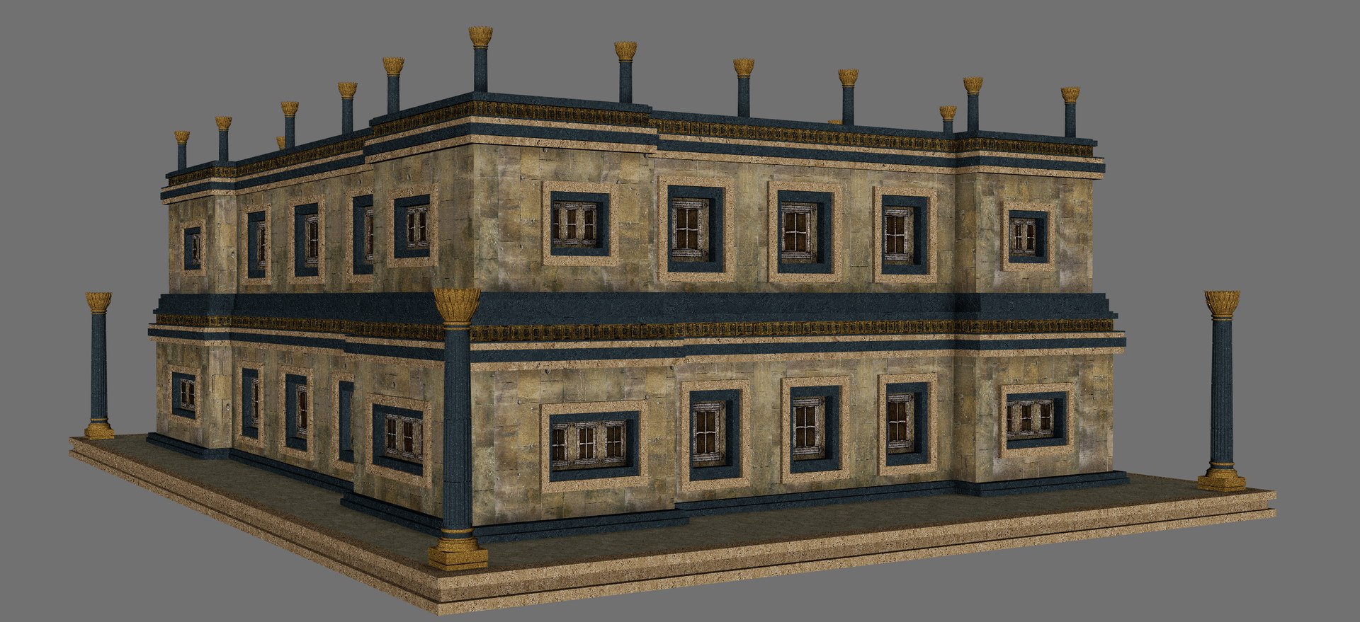 3D Ancient Persian Building V2 Model - TurboSquid 2249409