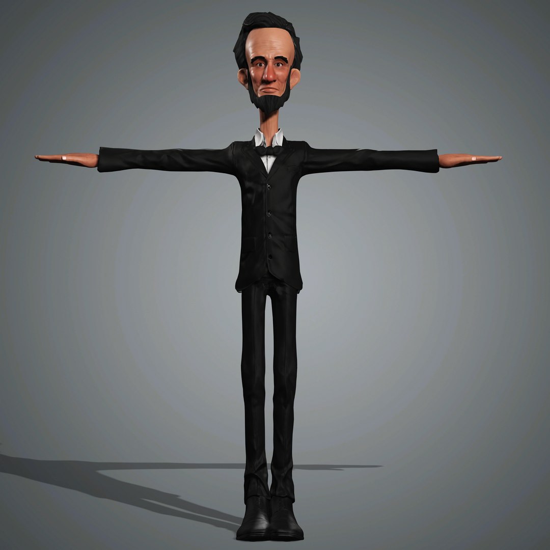 Cartoon Abraham Lincoln Character Ready For Game And Animation 3D ...