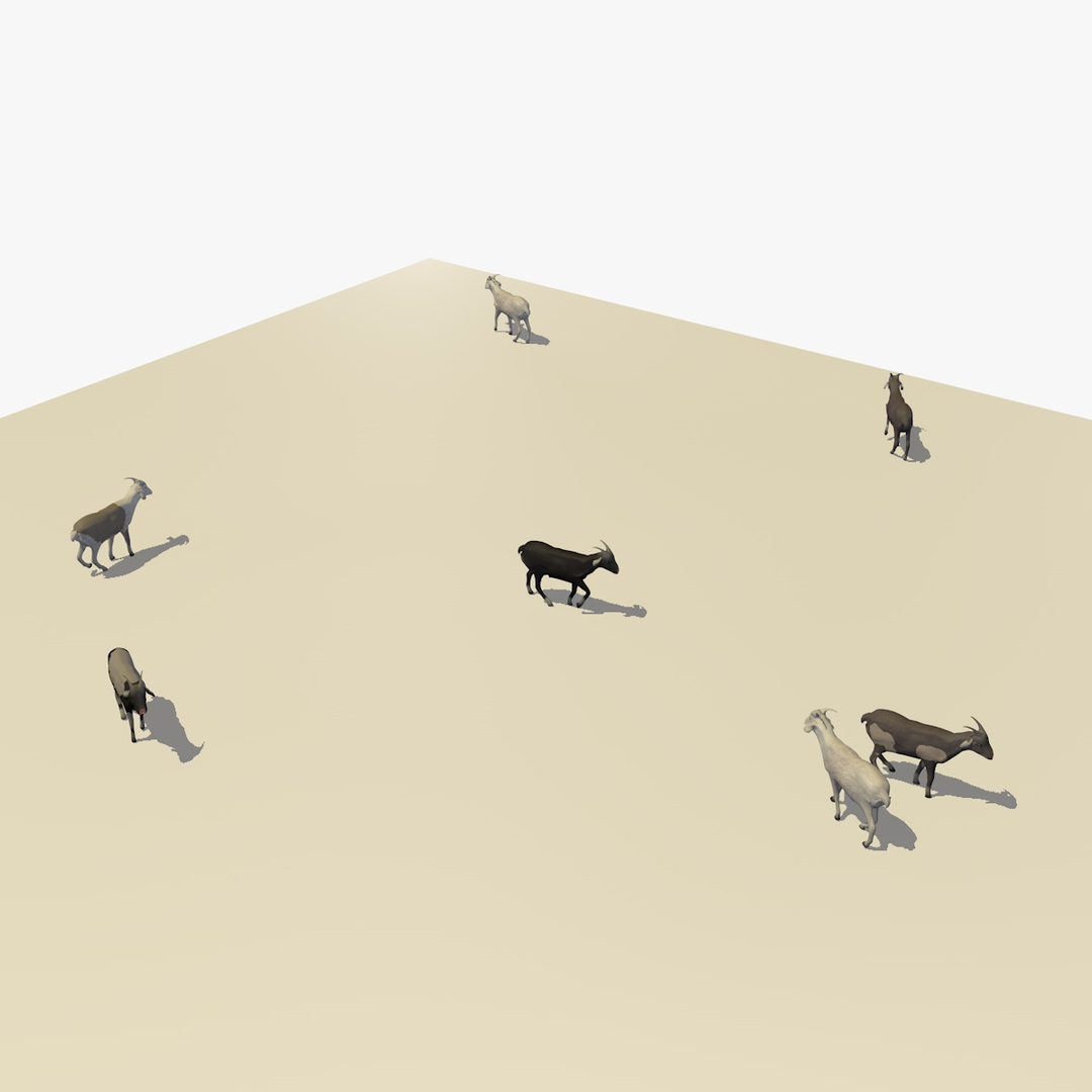 3D Group Herd Goats Walking Model - TurboSquid 1154966