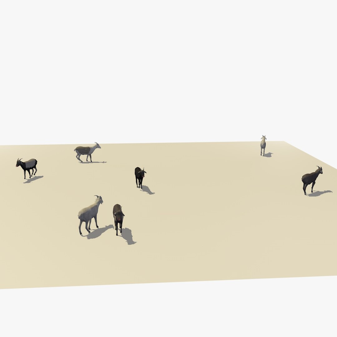 3D Group Herd Goats Walking Model - TurboSquid 1154966