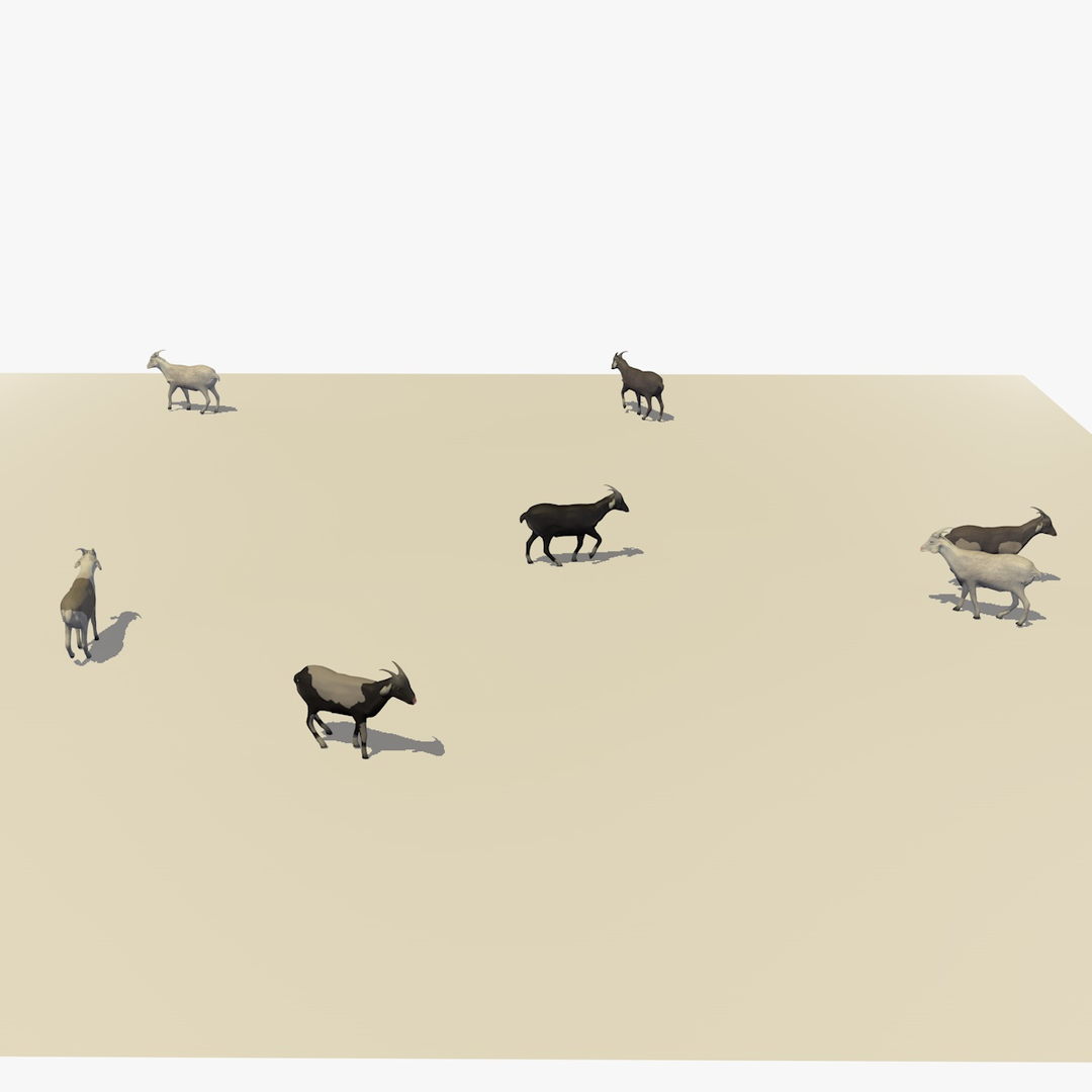 3D Group Herd Goats Walking Model - TurboSquid 1154966