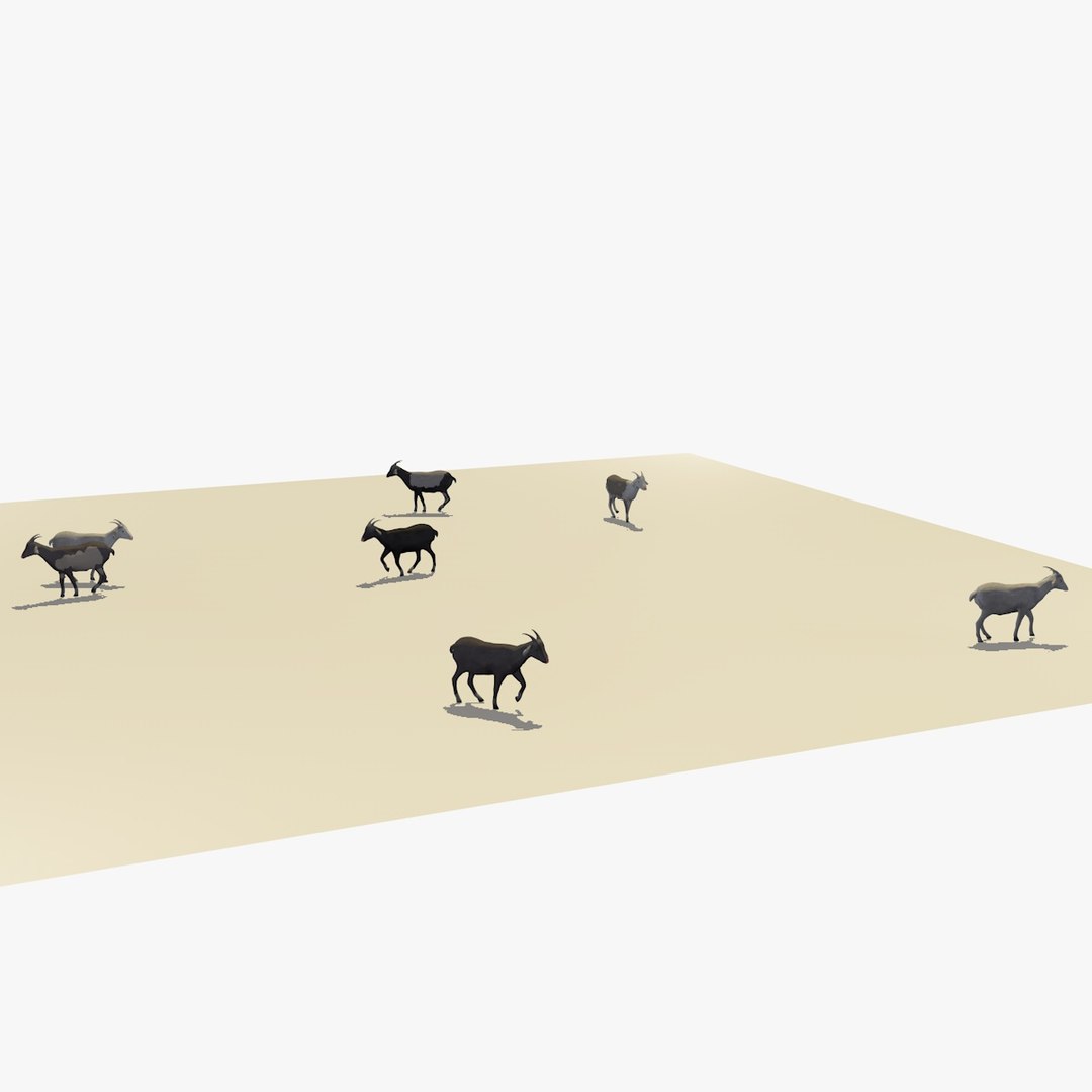 3D Group Herd Goats Walking Model - TurboSquid 1154966