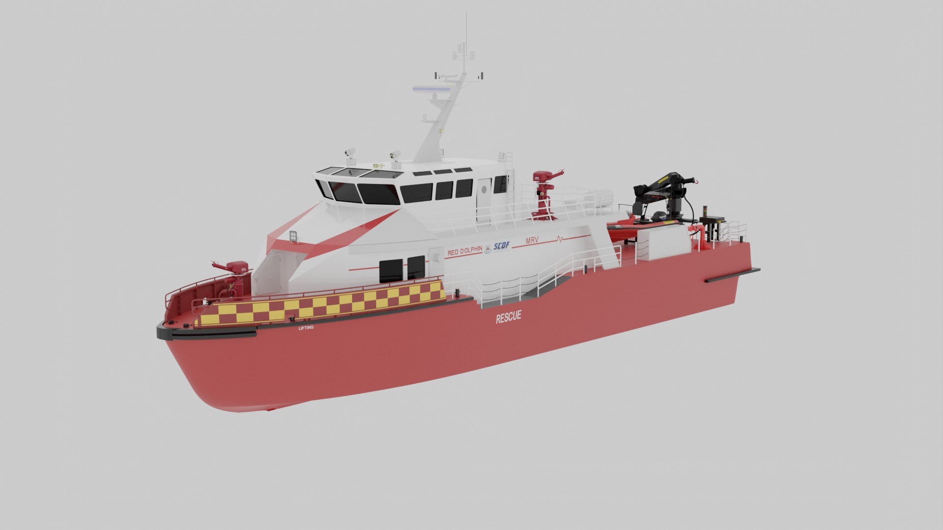 Fire fighting and Rescue Ship Boat with Interior 3D model - TurboSquid ...