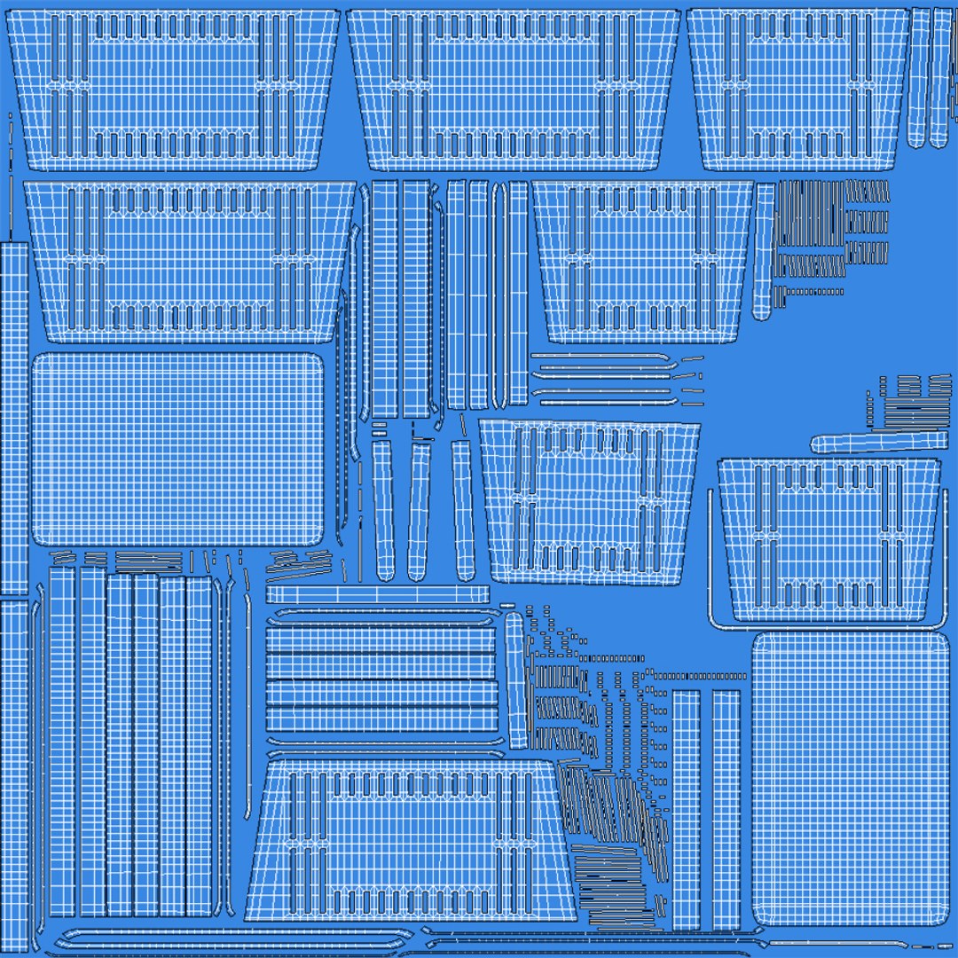 Blue Shopping Basket model - TurboSquid 2168524