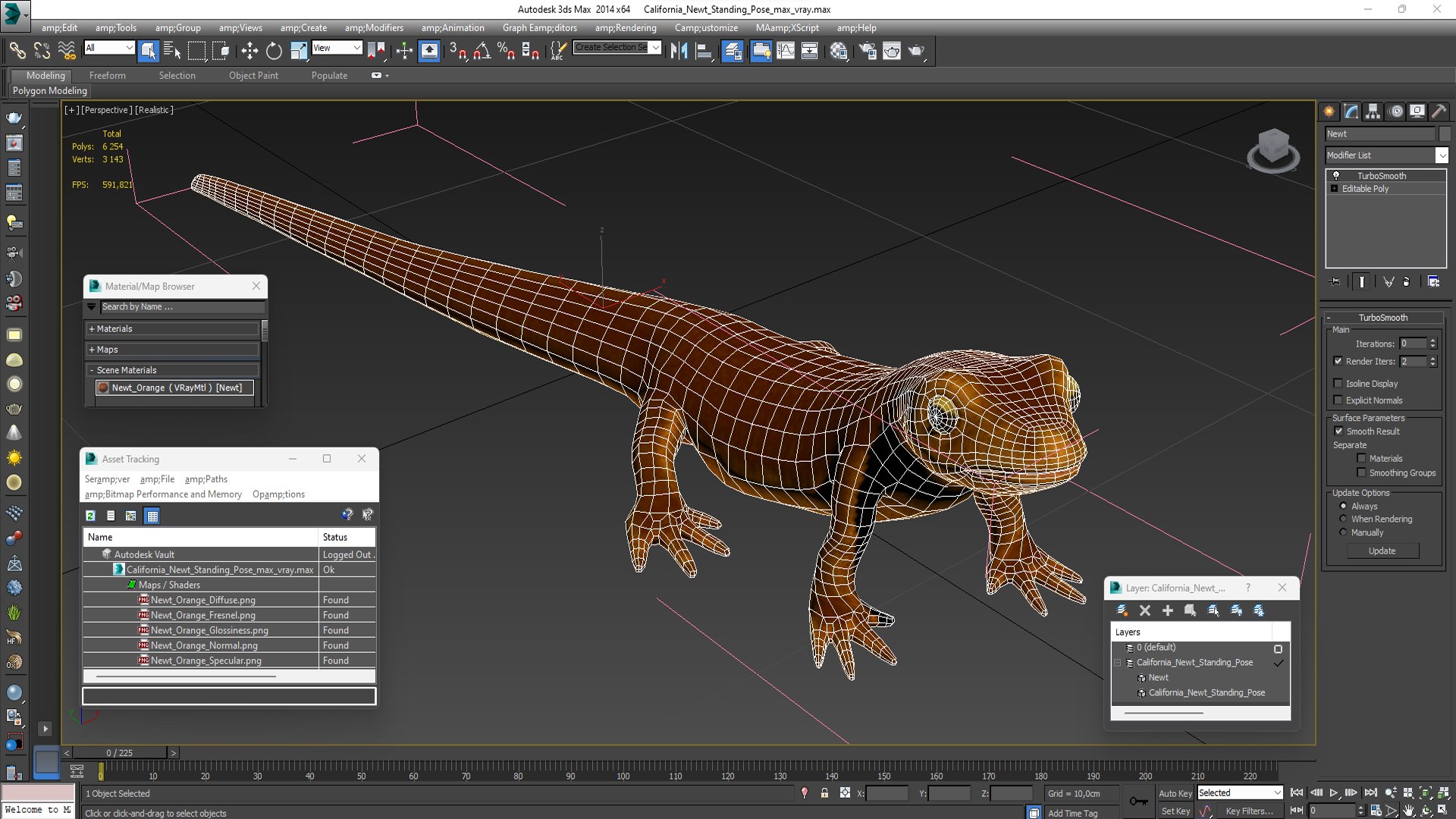 California Newt Standing Pose 3D Model - TurboSquid 2143545