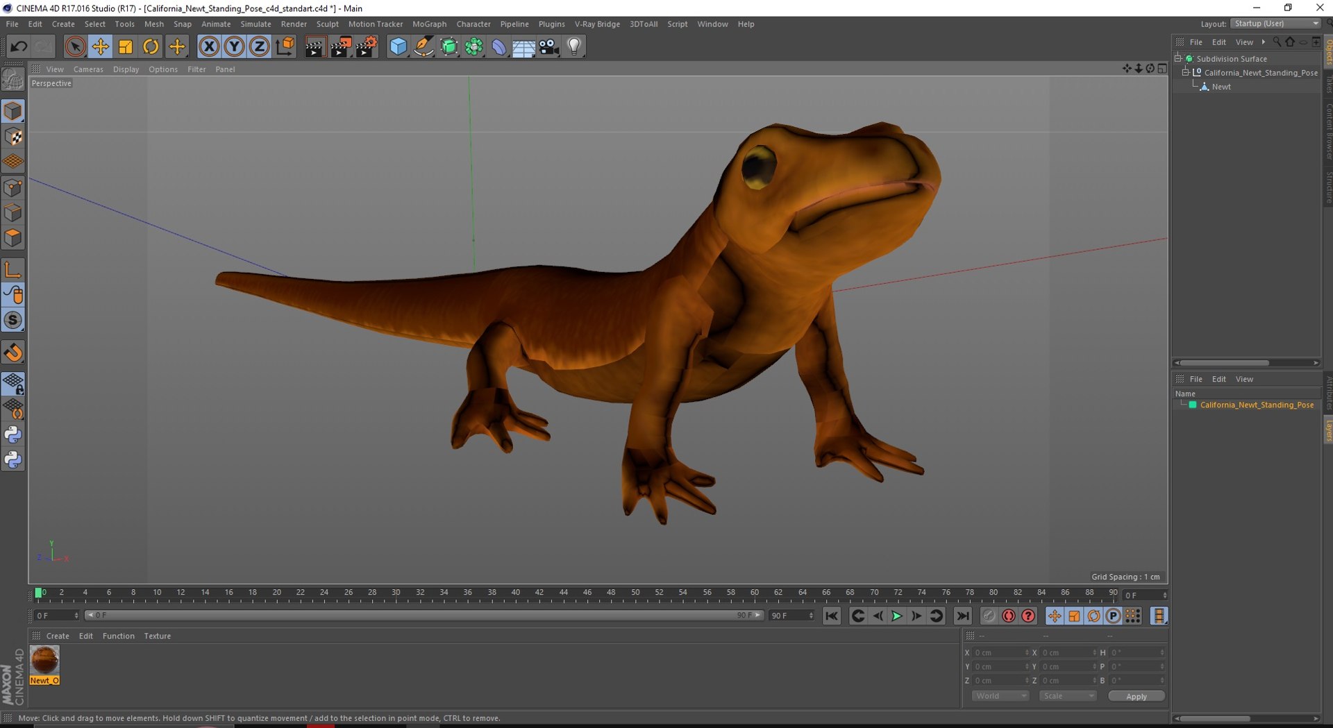 California Newt Standing Pose 3D Model - TurboSquid 2143545