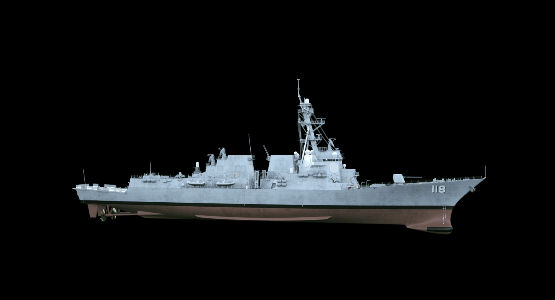 3D uss daniel inouye model - TurboSquid 1293556