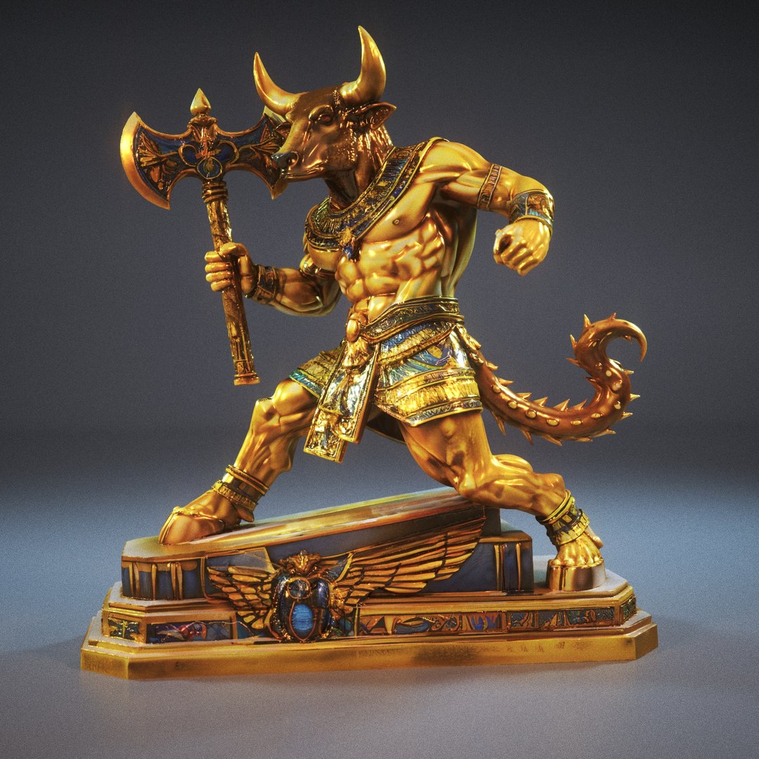 Minotaur Ancient Egyptian Sculptures 2 3D Model - TurboSquid 2504816