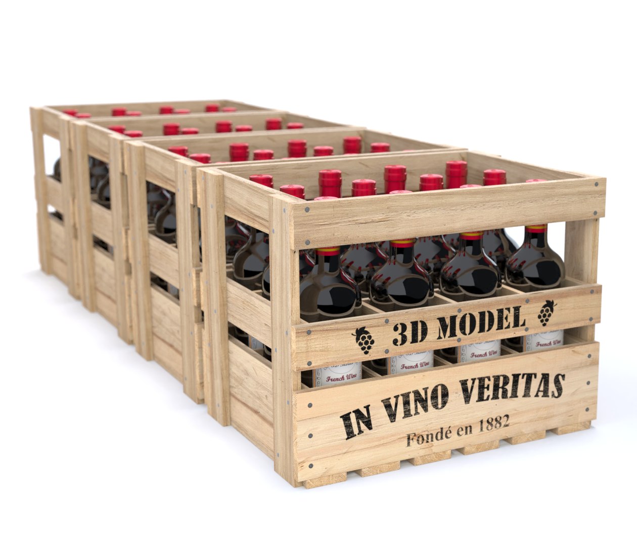 Wine Crate 3D - TurboSquid 2139465