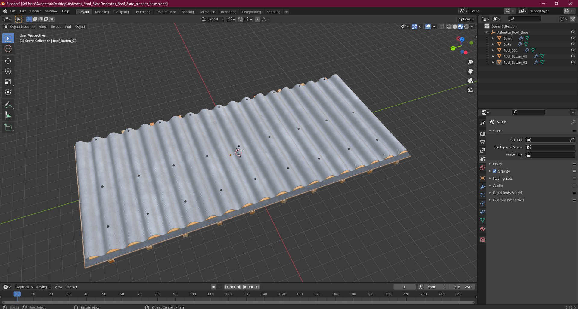 3D Asbestos Roof Slate Model - TurboSquid 2247575