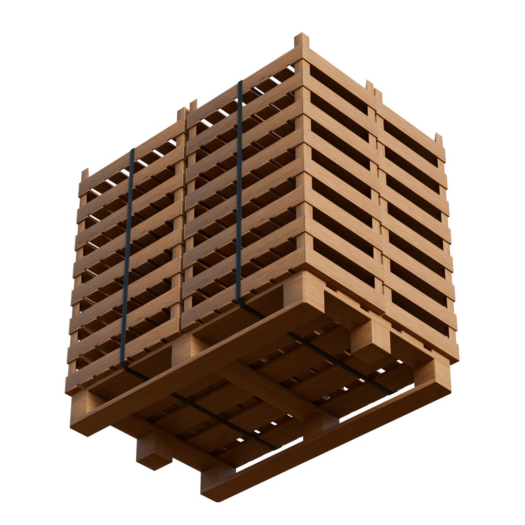 Wooden Fruit Crates On Pallet 3D Model - TurboSquid 2292992
