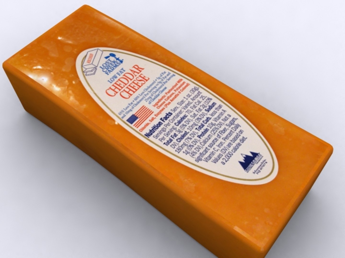 3d Model Cheddar Cheese