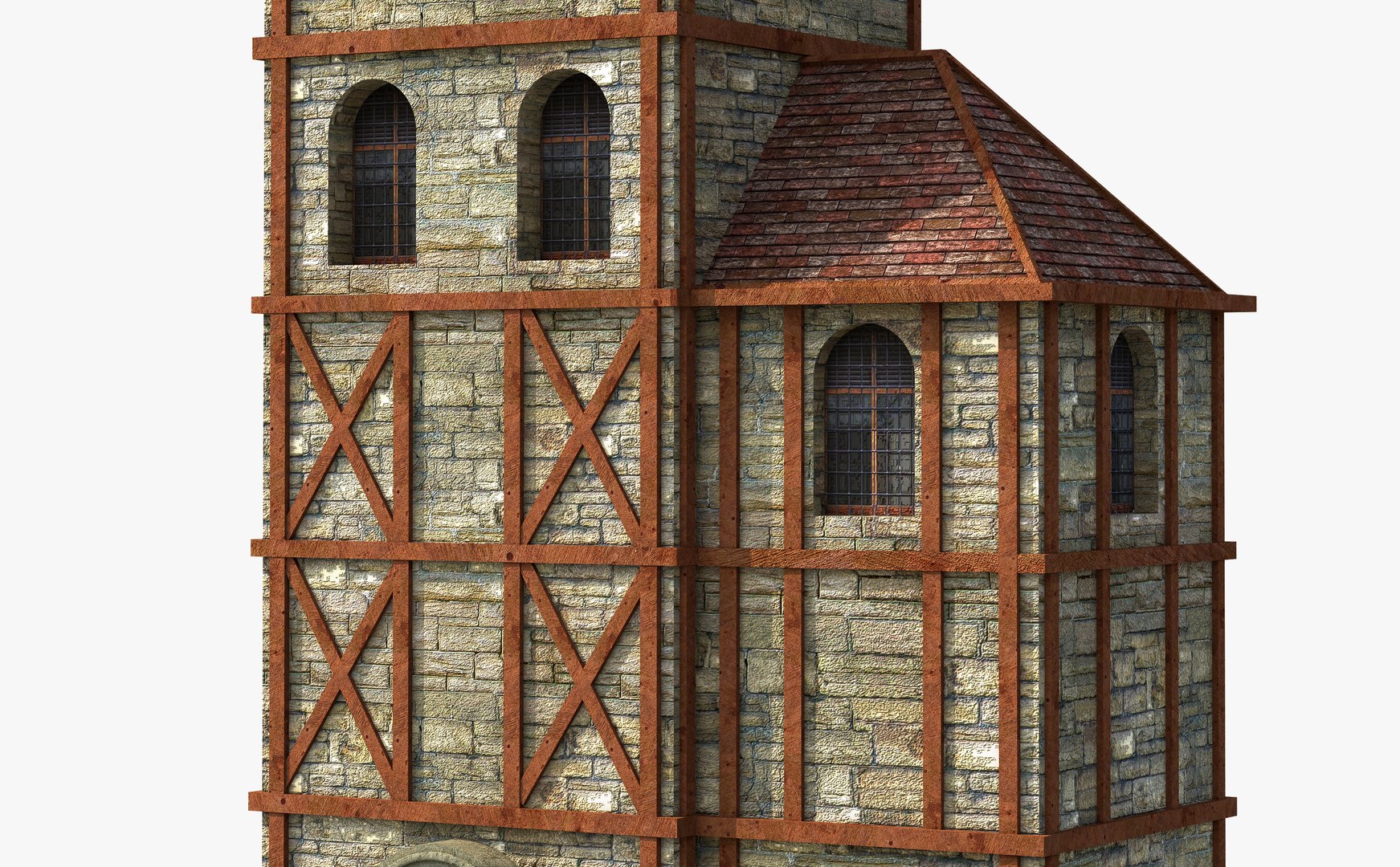 Fantasy Medieval Tower Wood Stone 3D model - TurboSquid 1896368