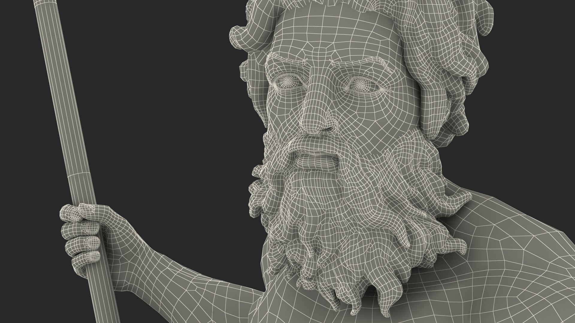 3D Poseidon Marble Statue With Pedestal - TurboSquid 1770119