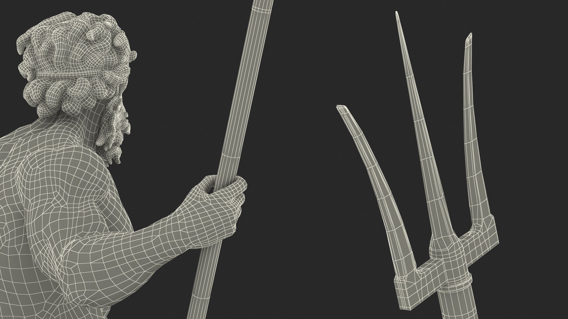 3D Poseidon Marble Statue With Pedestal - TurboSquid 1770119