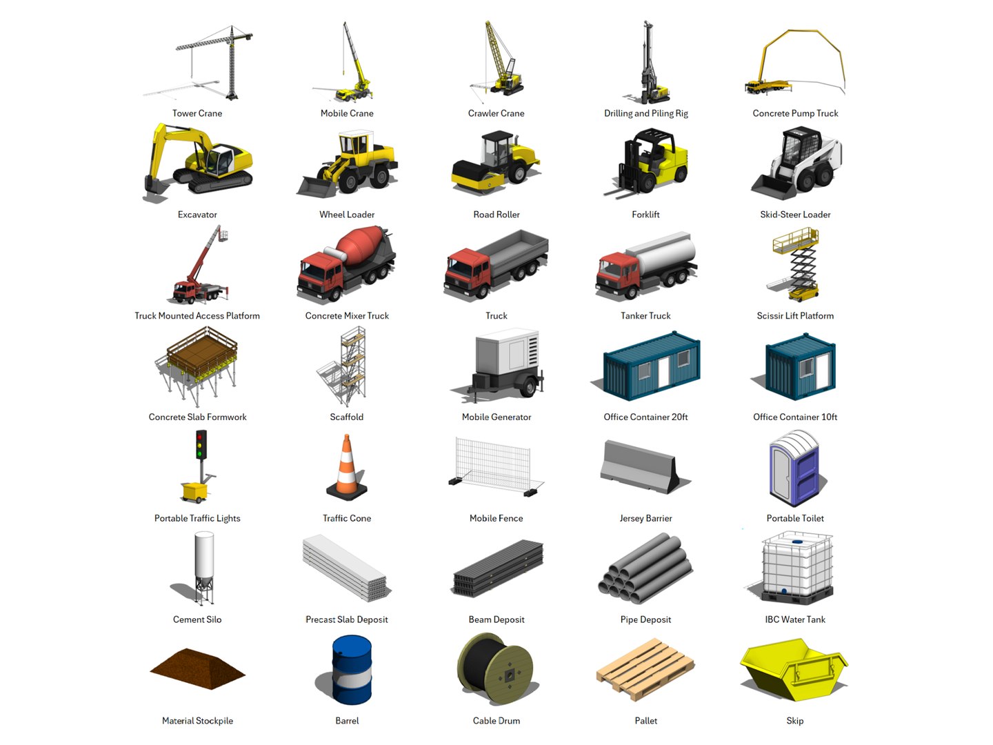 3D Model Road Roller - Revit Family - TurboSquid 2260604