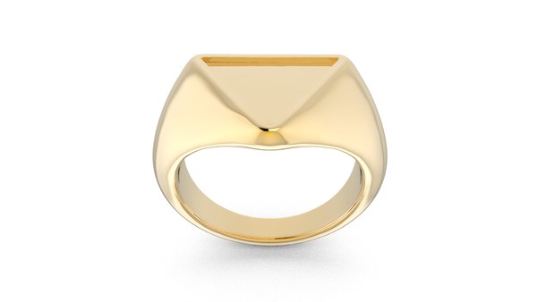 Gold Triangle Signet Ring 3D model - TurboSquid 2022698