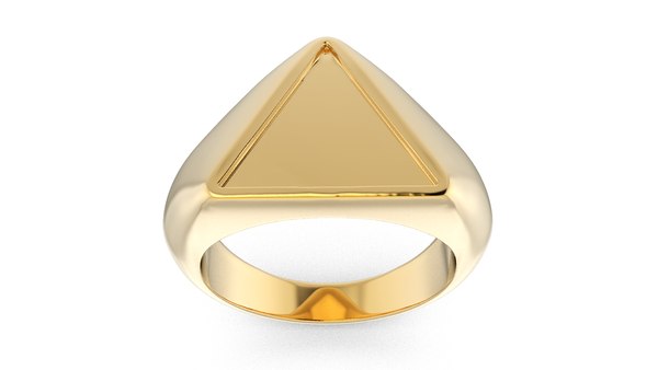 Gold Triangle Signet Ring 3D model - TurboSquid 2022698