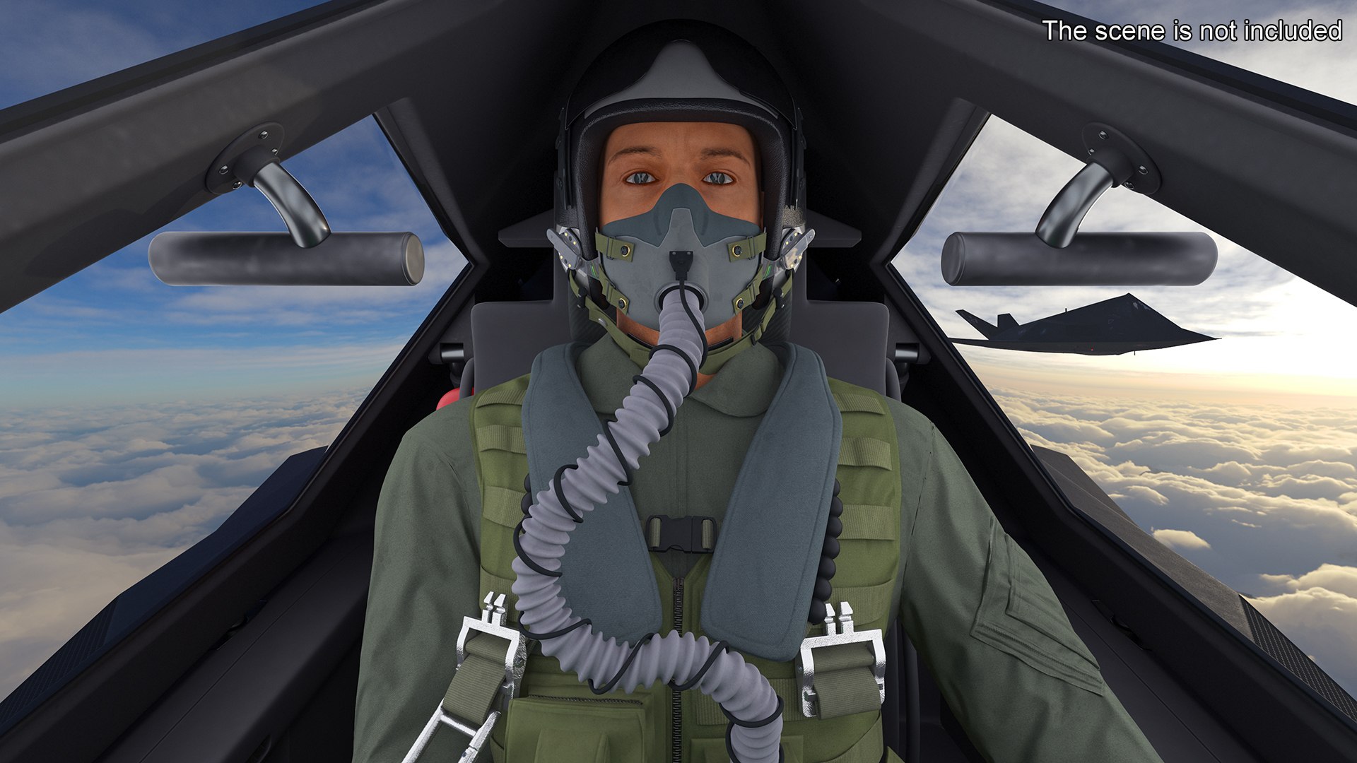 3D Stealth F-117 Nighthawk With Pilot In Flight Model - TurboSquid 2320893