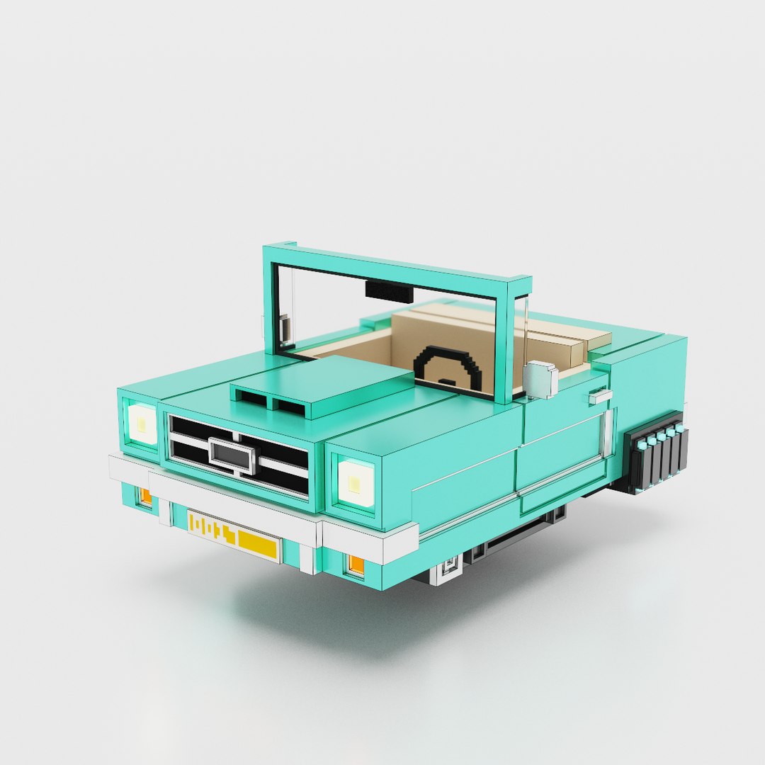 Voxel 3D Model 0017 Cute Flying Car Model - TurboSquid 1989777