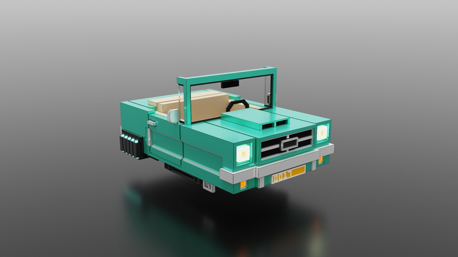 Voxel 3D Model 0017 Cute Flying Car Model - TurboSquid 1989777