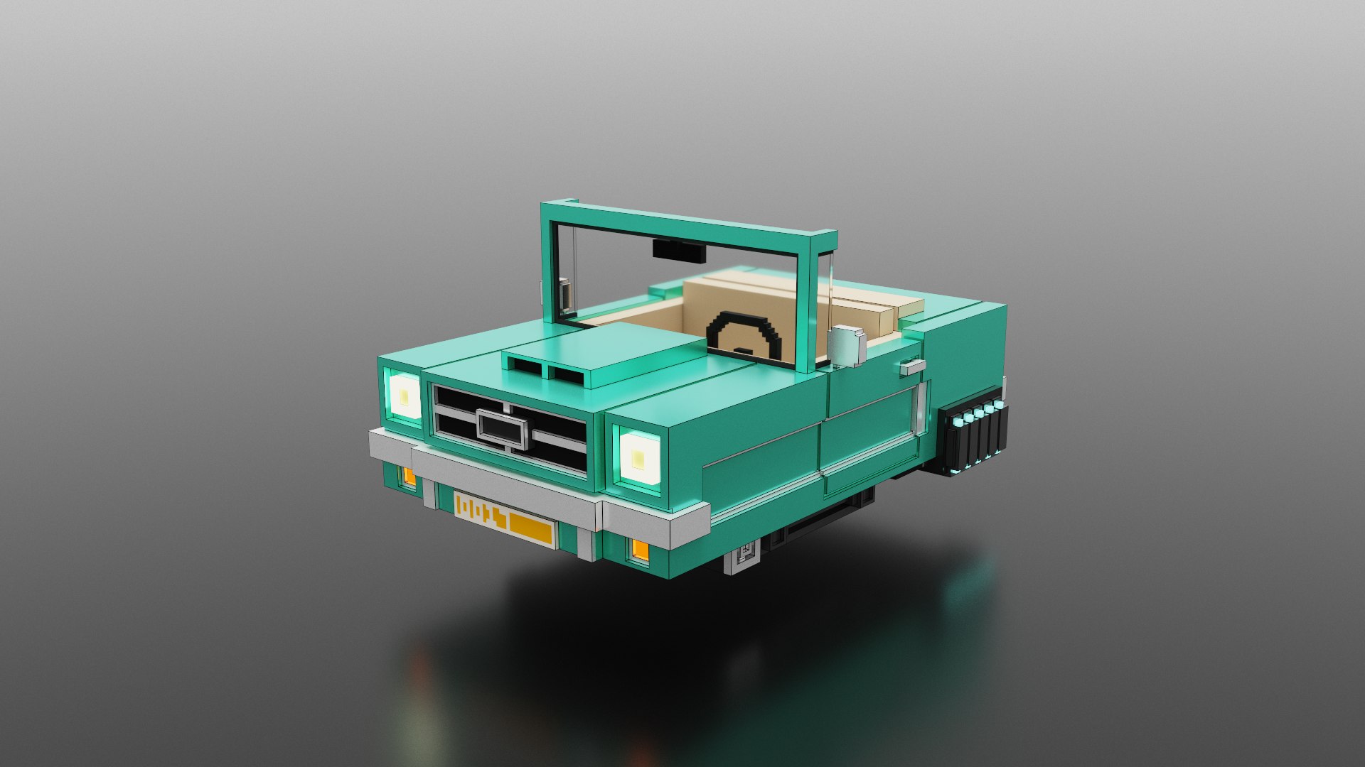Voxel 3D Model 0017 Cute Flying Car Model - TurboSquid 1989777