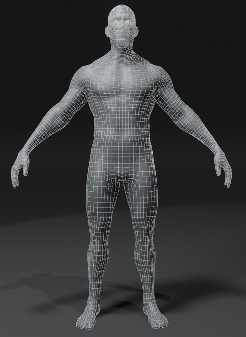 3D Male Body Base Mesh 28 Animations 3D Model 10k Polygons Model ...