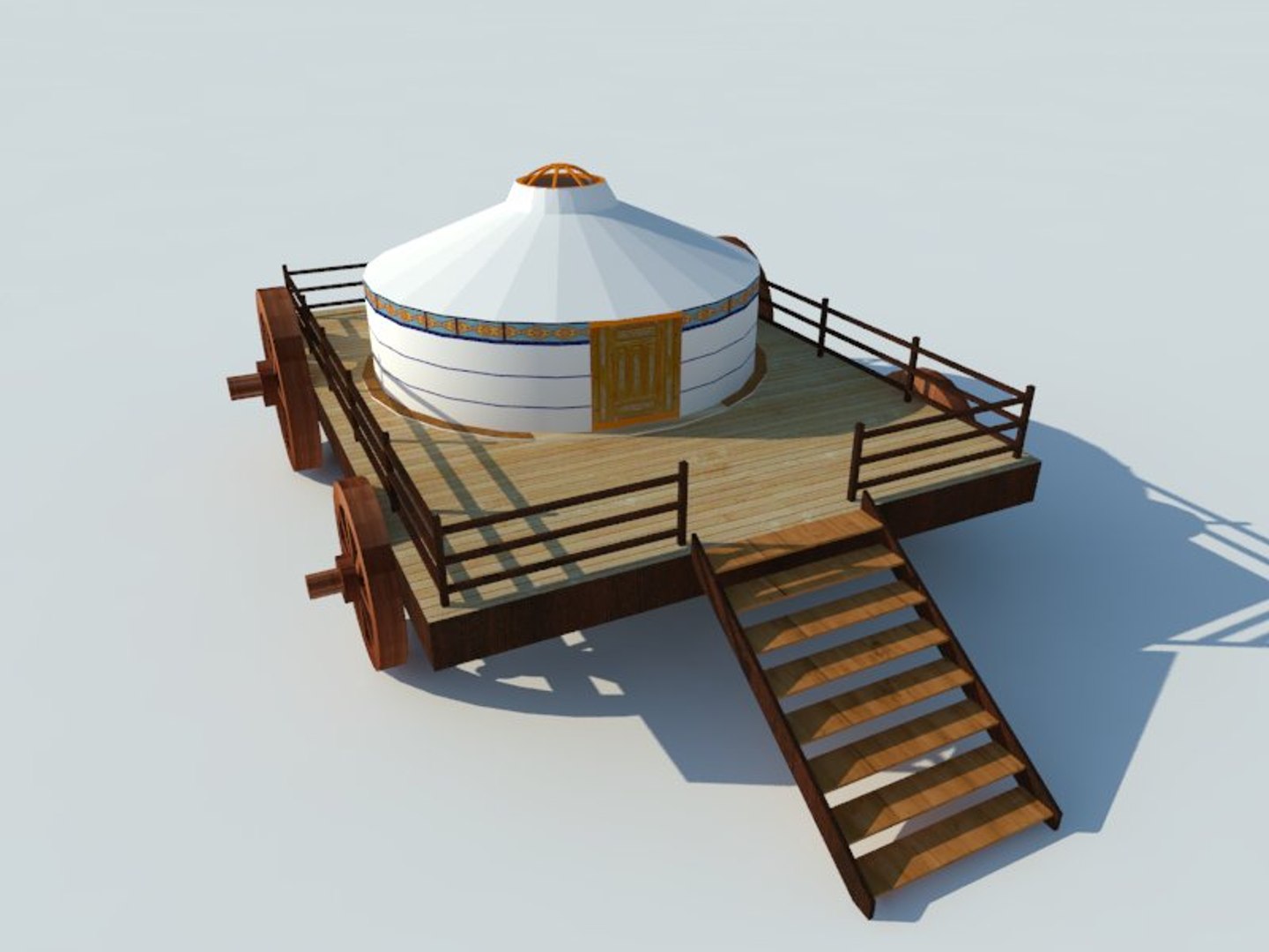 Nomads Yurt Wheels 3d 3ds