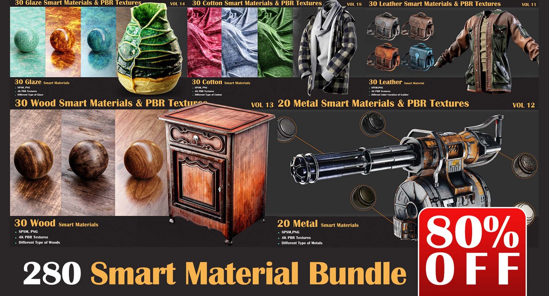 280 Smart Materials Bundle 3D Model - TurboSquid 2244317