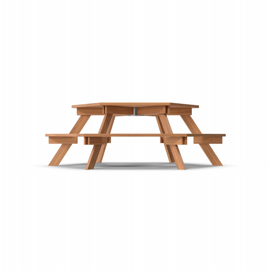 Wooden Picnic Table 3D model - TurboSquid 2034923