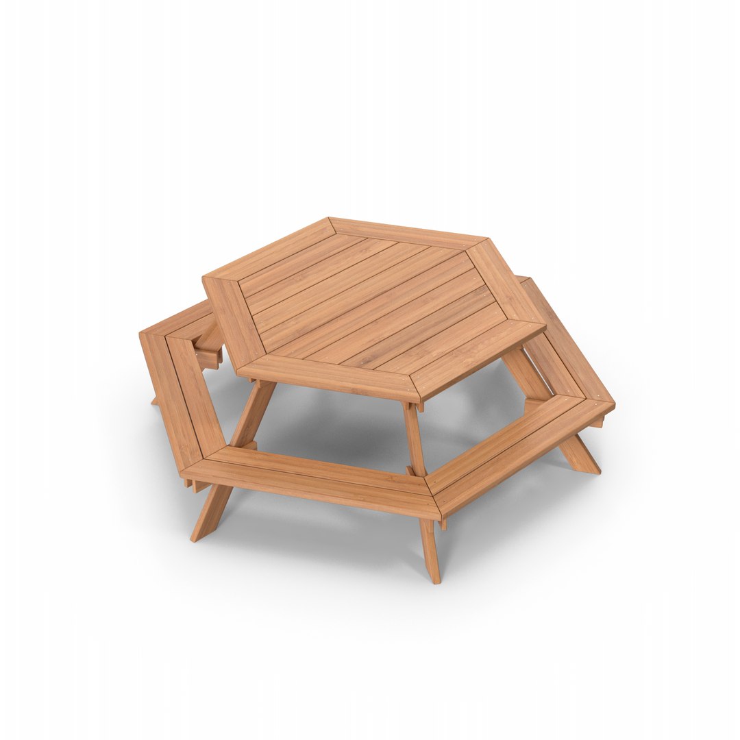 Wooden Picnic Table 3D model - TurboSquid 2034923
