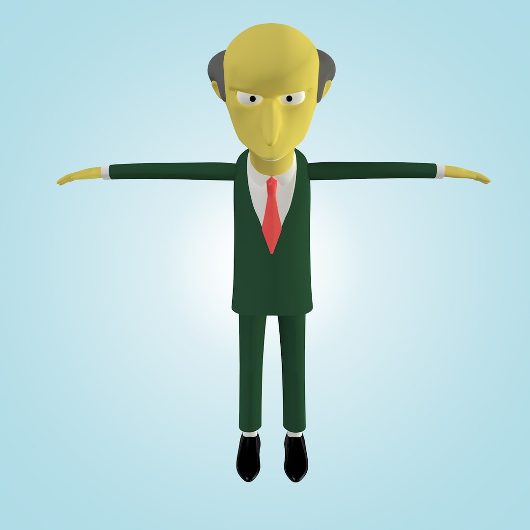 Mr Burns Simpsons Character 3d 3ds