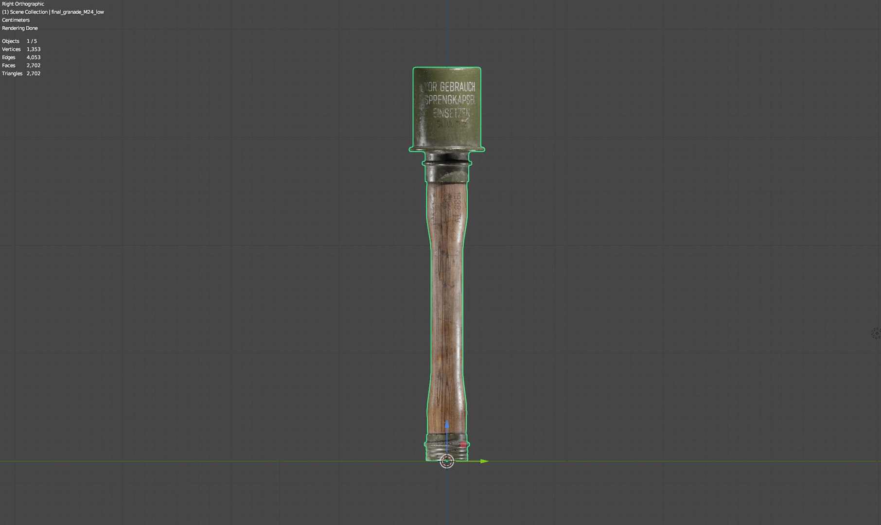 German Hand Grenade Stielhandgranaten 24 Low-poly Model - TurboSquid ...