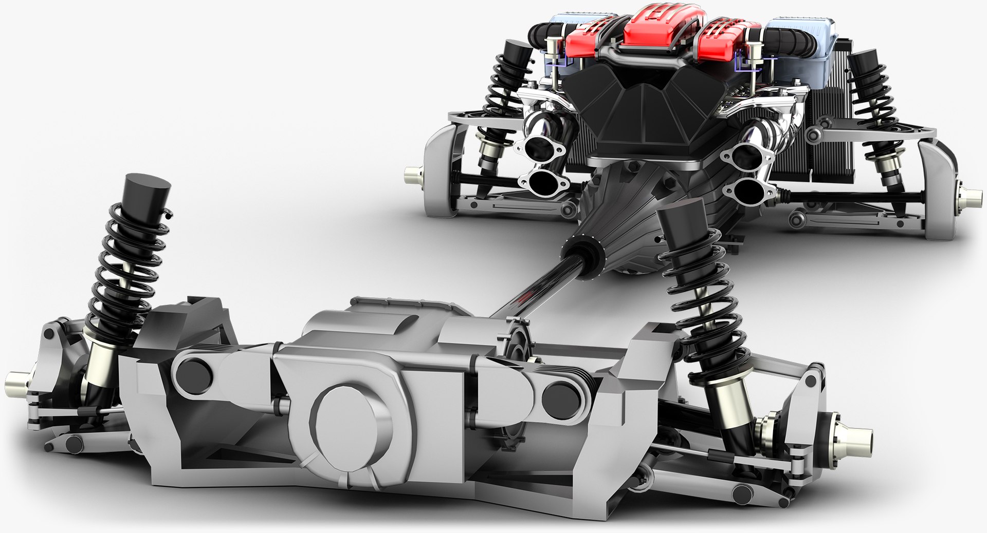 Chassis V12 Engine AWD System Disassembled Model - TurboSquid 2185178