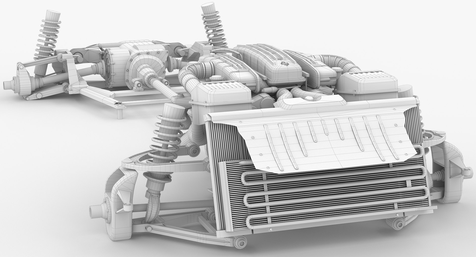 Chassis V12 Engine AWD System Disassembled Model - TurboSquid 2185178