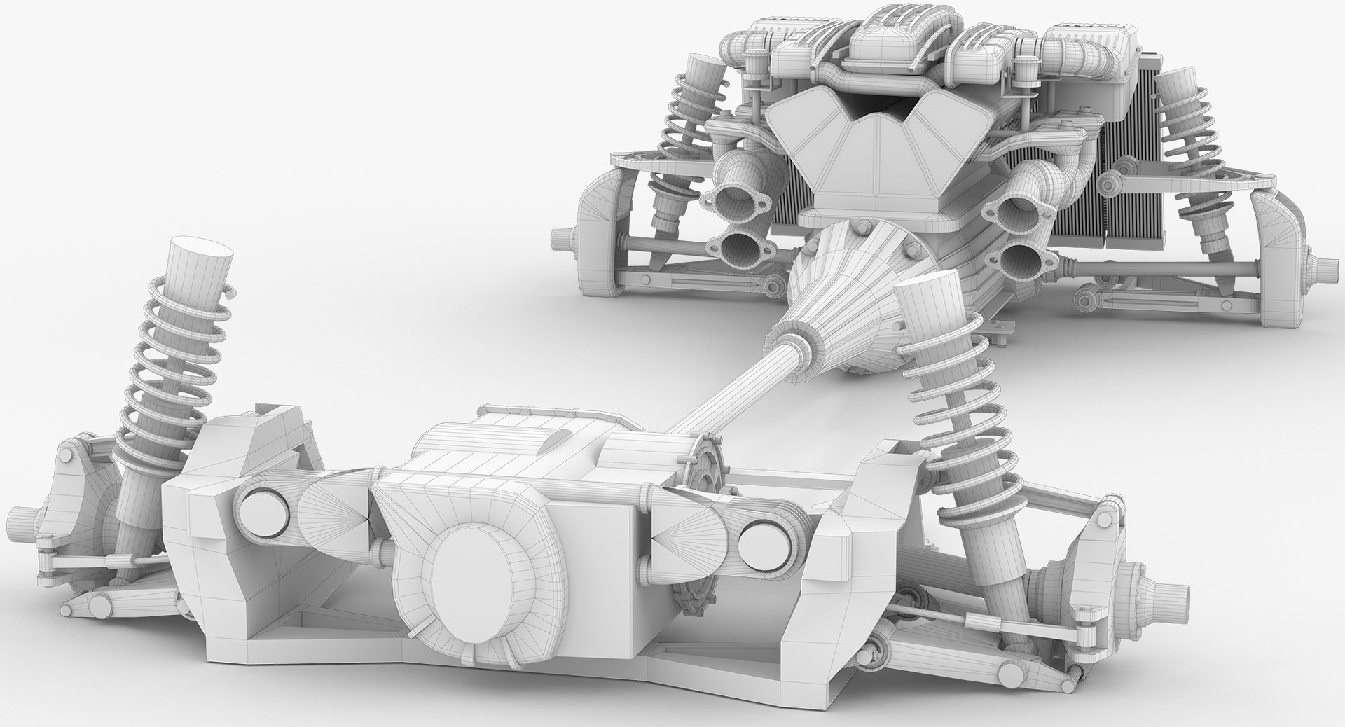 Chassis V12 Engine AWD System Disassembled Model - TurboSquid 2185178